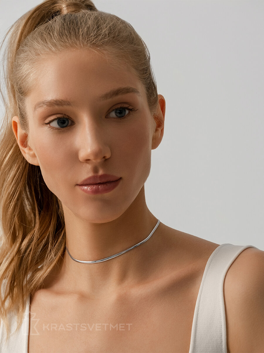 Колье, серебро, 925 проба, родирование, чернение