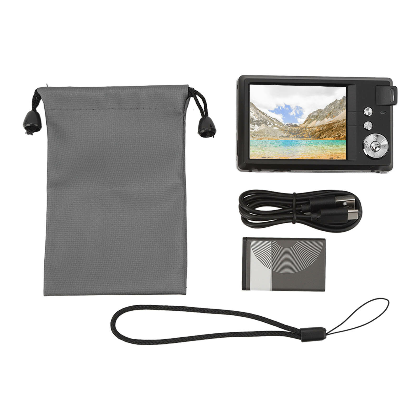 3.0in ЖК -дисплей Digital Camera 4K 48MP 16x Zoom Zoom Antive Shaking Portable HD -камера с заполнением порта типа C для подростков детей -новичков Black