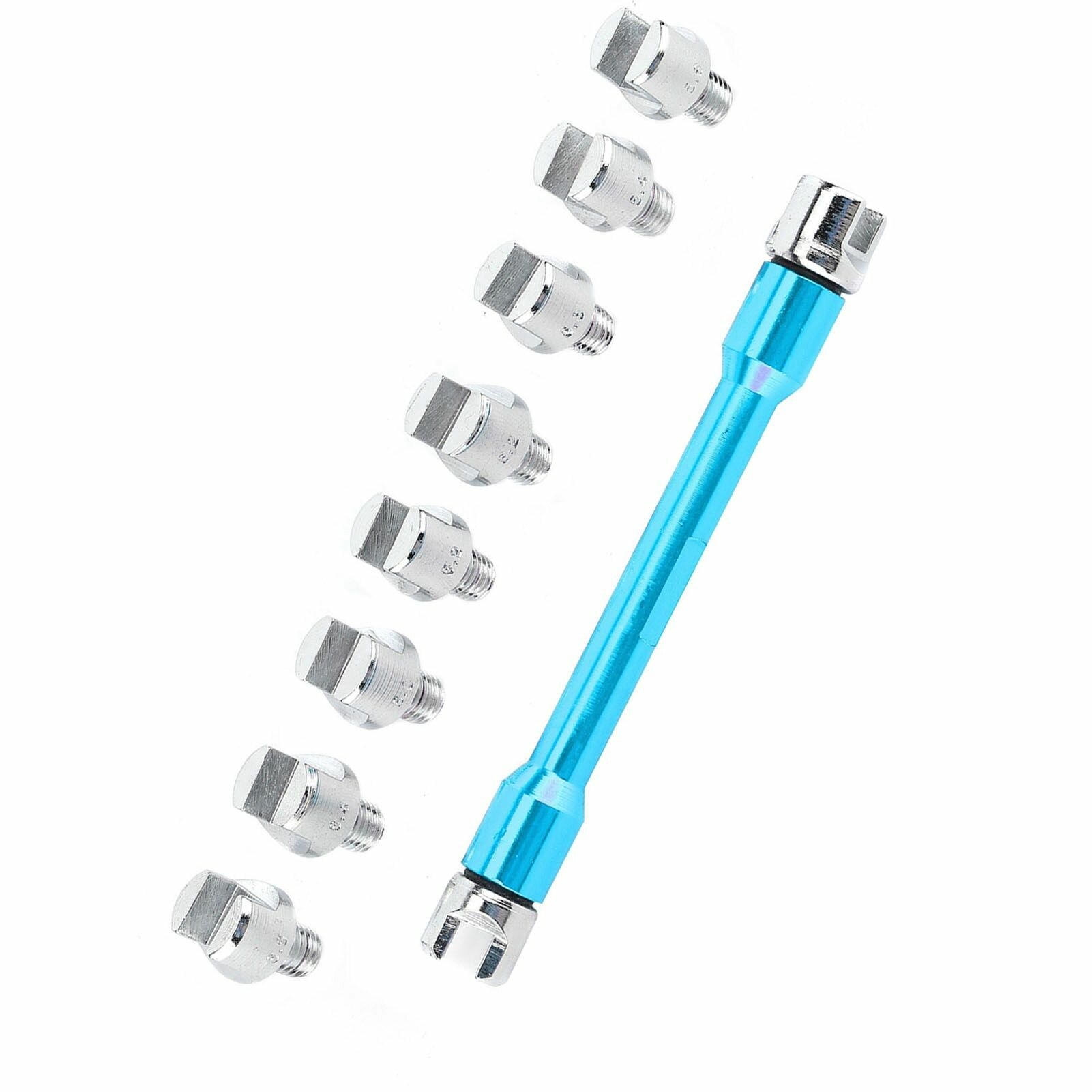 Набор гаечных ключей для спиц мотоцикла с ЧПУ 5,0-6,8 длина 93 мм/3,7 дюйма для большинства мотоциклов Blue