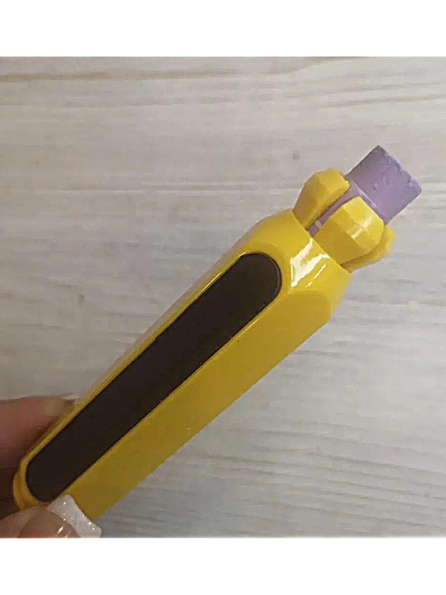 Держатель для пастели, карандаша, мелка "MUNGYO" пластиковый/желтый/цанговый (1шт)