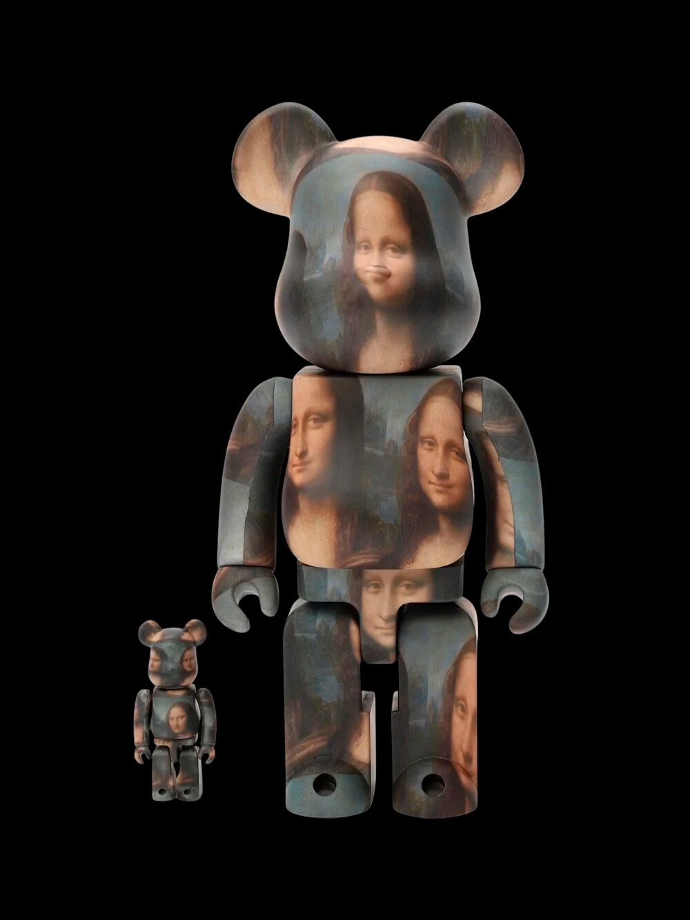 Коллекционная оригинальная фигура Bearbrick Leonardo De Vinci Mona Lisa 400% 100% / 28 см высота / ABS пластик
