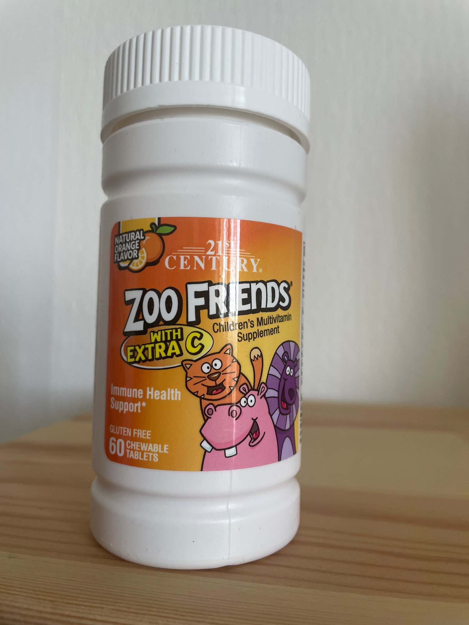 21st Century - Zoo Friends with Extra C Orange (60 таблеток) - комплекс витаминов для детей с 2-х лет