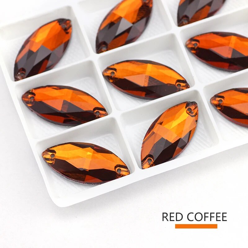 Стразы "Конский глаз" Red Coffee
