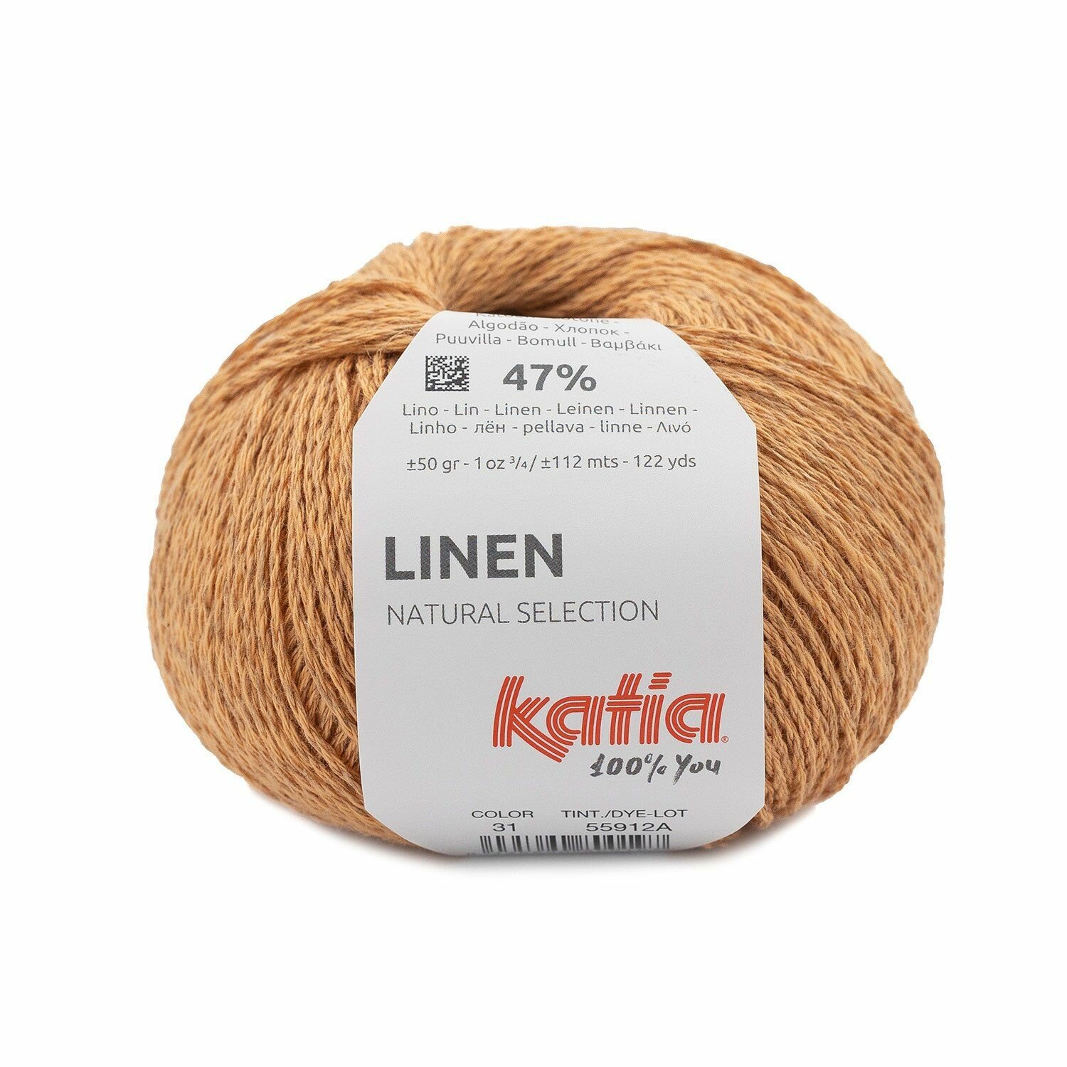 Пряжа для вязания Katia Linen (31 Light salmon) 1 моток 50 г/112 м