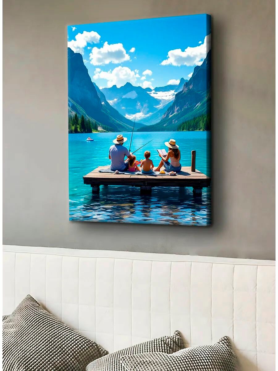 Картина "Семейный отдых", интерьерная 30х40см 1шт.