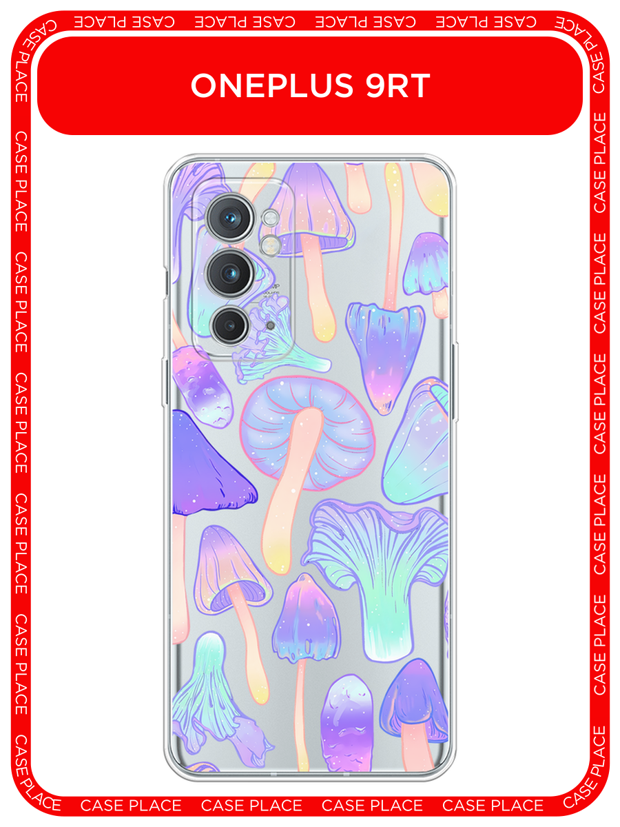 Чехол на OnePlus 9RT / ВанПлас 9RT с принтом Пастельные грибы, прозрачный
