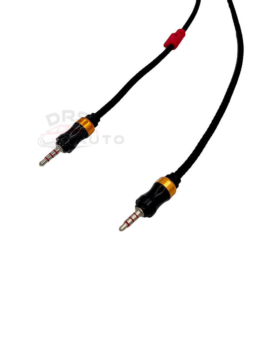 AUX кабель в матерчатой оплетке 1,5 м, акустический кабель в машину mini jack 3.5 mm, аудио кабель, провод аукс
