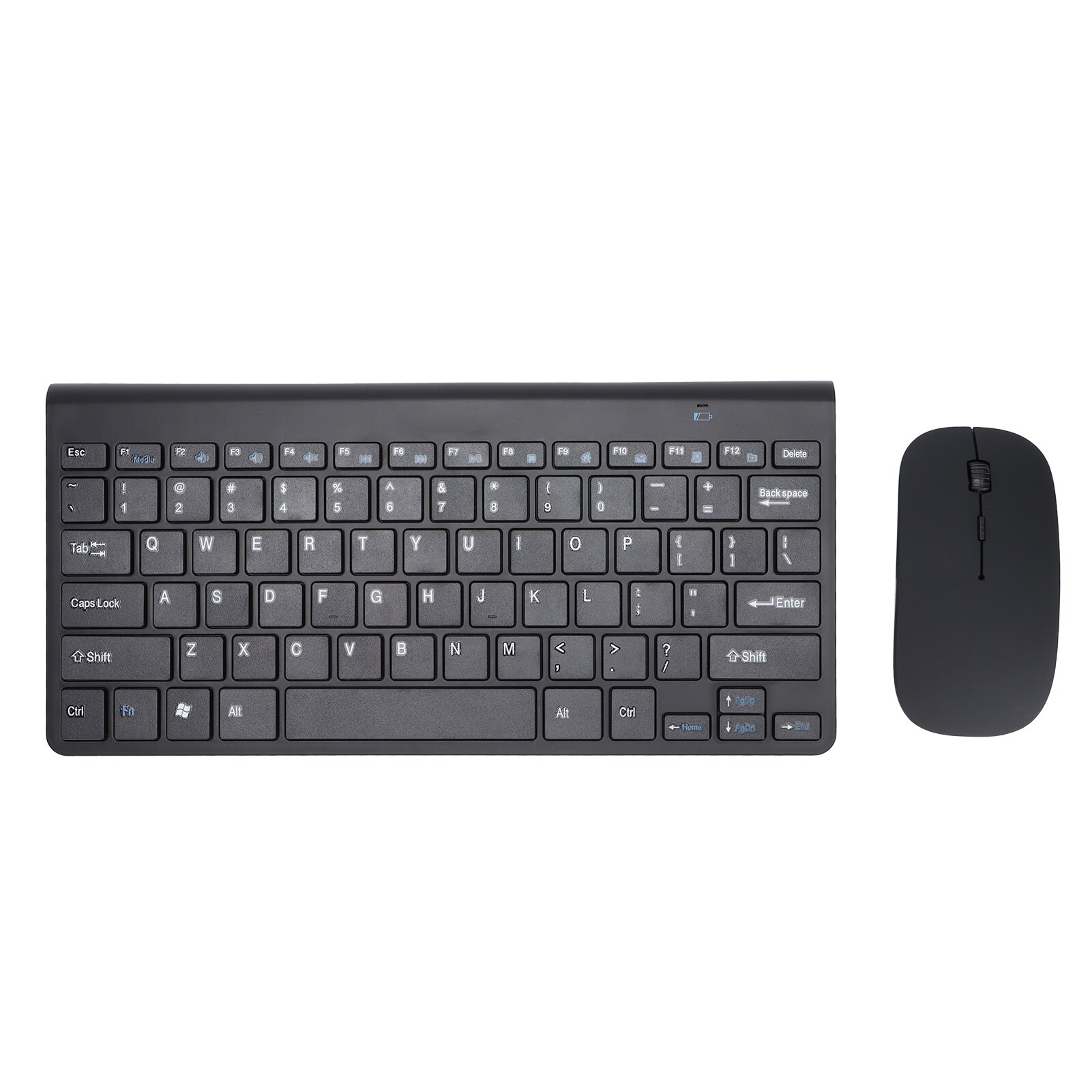 Keyboard Mouse Combo Wireless 2.4G USB Ultraslim Portable Ergonomic Wearproof and for Notebook ComputerBlack