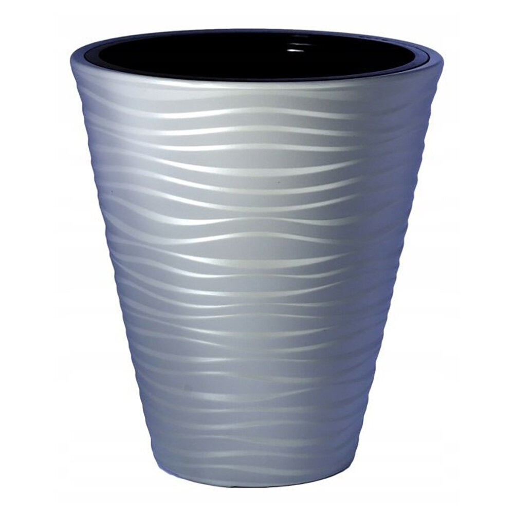 Горшок Form Plastic "SAHARA", для улицы, пластик, светло-серый, высота 34.5 см.