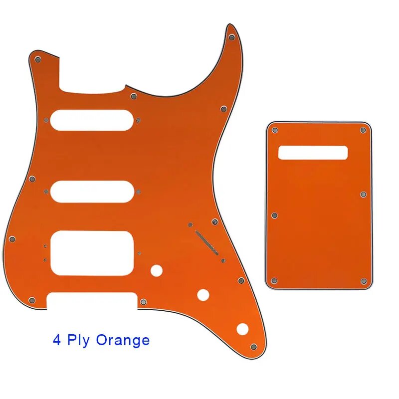 Pleroo Strat SSH гитарная накладка и задняя пластина Оранжевый, 4Ply Orange