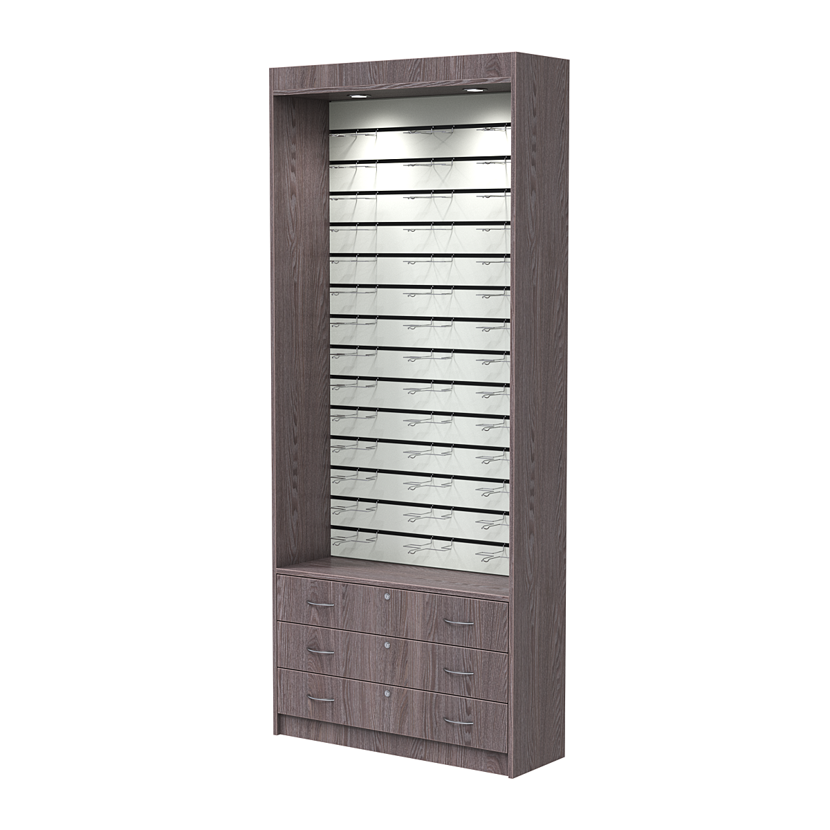 Витрина для очков №11 (открытый доступ), Ясень Анкор темный