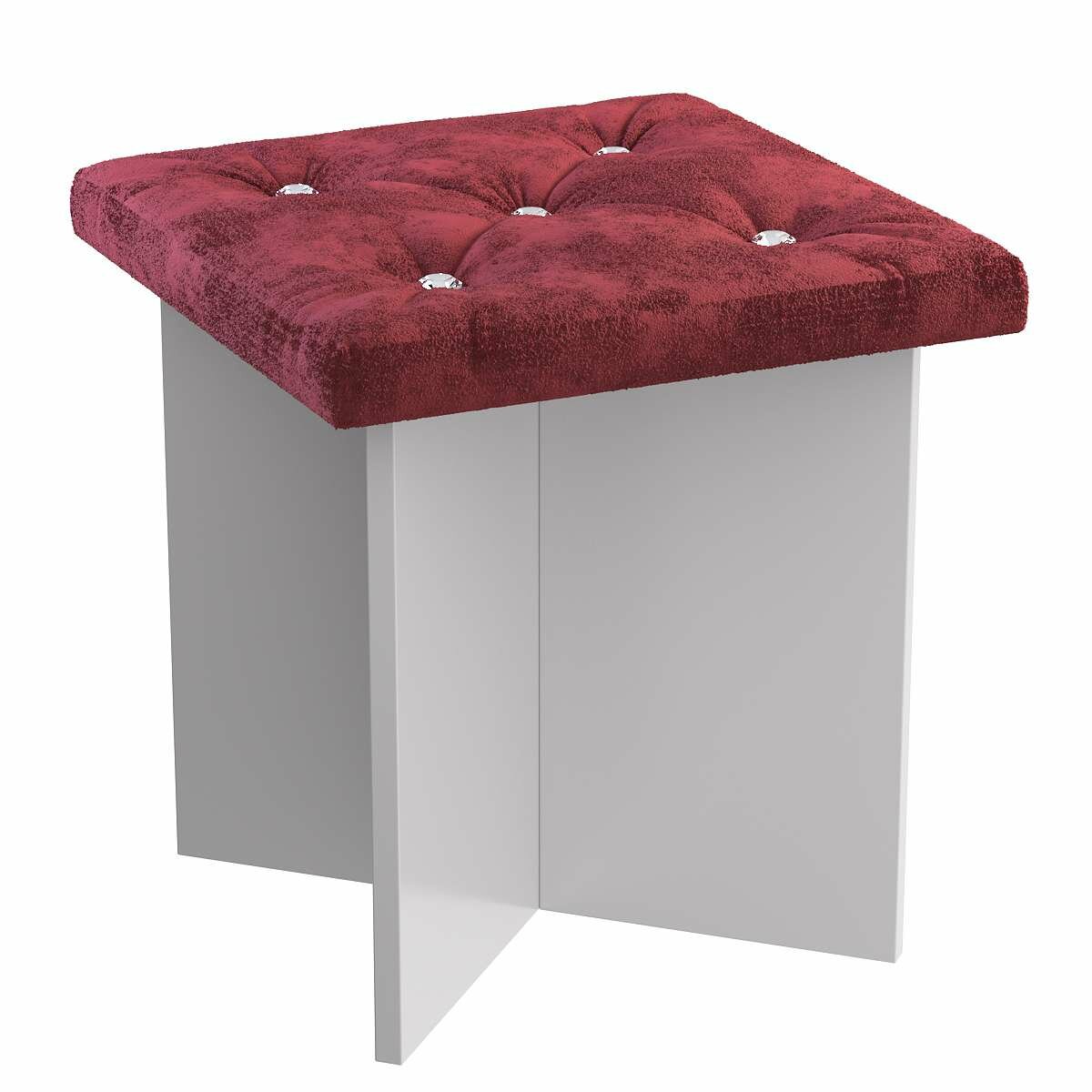 Пуфик серии основа - велюр красный бархат №1 (карета - стразы), Серый