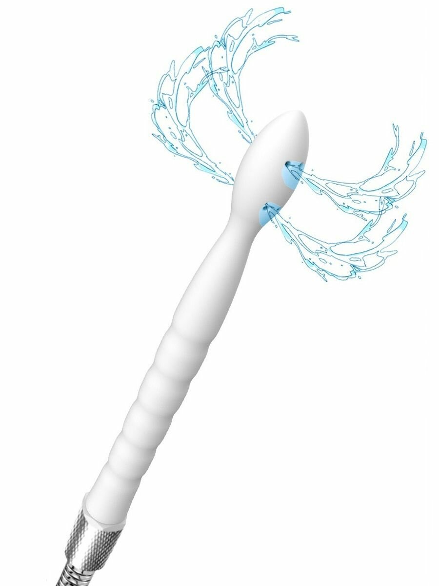 Силиконовая гибкая насадка для анального душа "WHITE SILICON INTIM DOUCHE" 24см