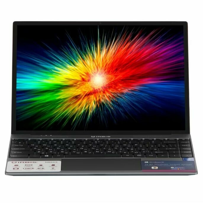 13,5" Ноутбук Irbis NB665 (NB665 HD) серый - 3000x2000, IPS, Intel Pentium J3710, ядра: 4 x 1,6 ГГц, 4 ГБ, SSD 128 ГБ, Intel HD Graphics, Windows 10 Pro