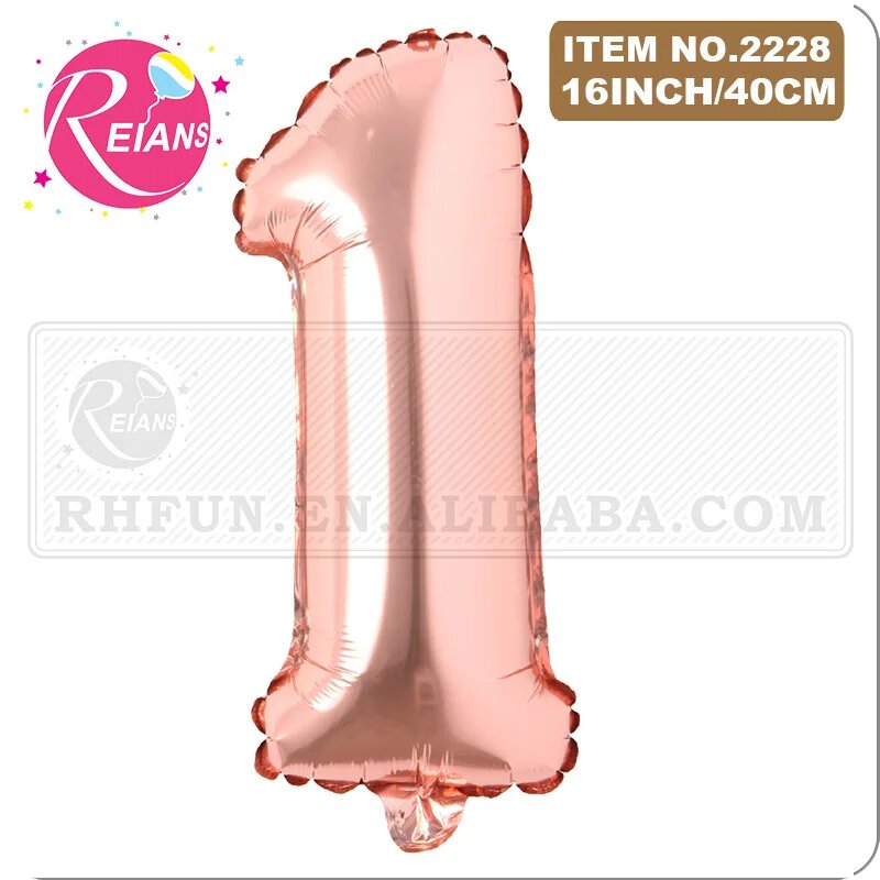 Набор фольгированных цифр REIANS 16 дюймов розовая золото 2228 16INCH Rose 1