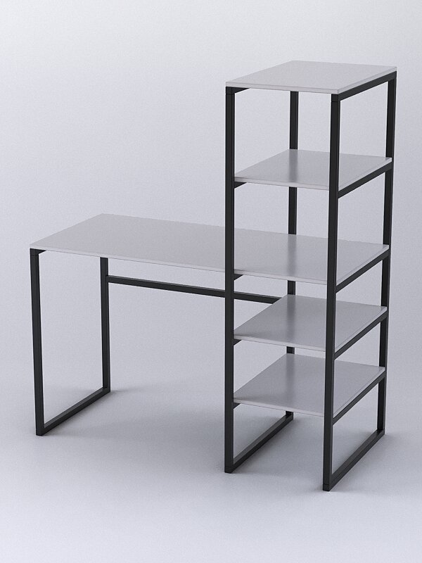 Стол "Стронг" №1 левосторонний в стиле лофт, Серый. Производитель товара - компания Westcom.