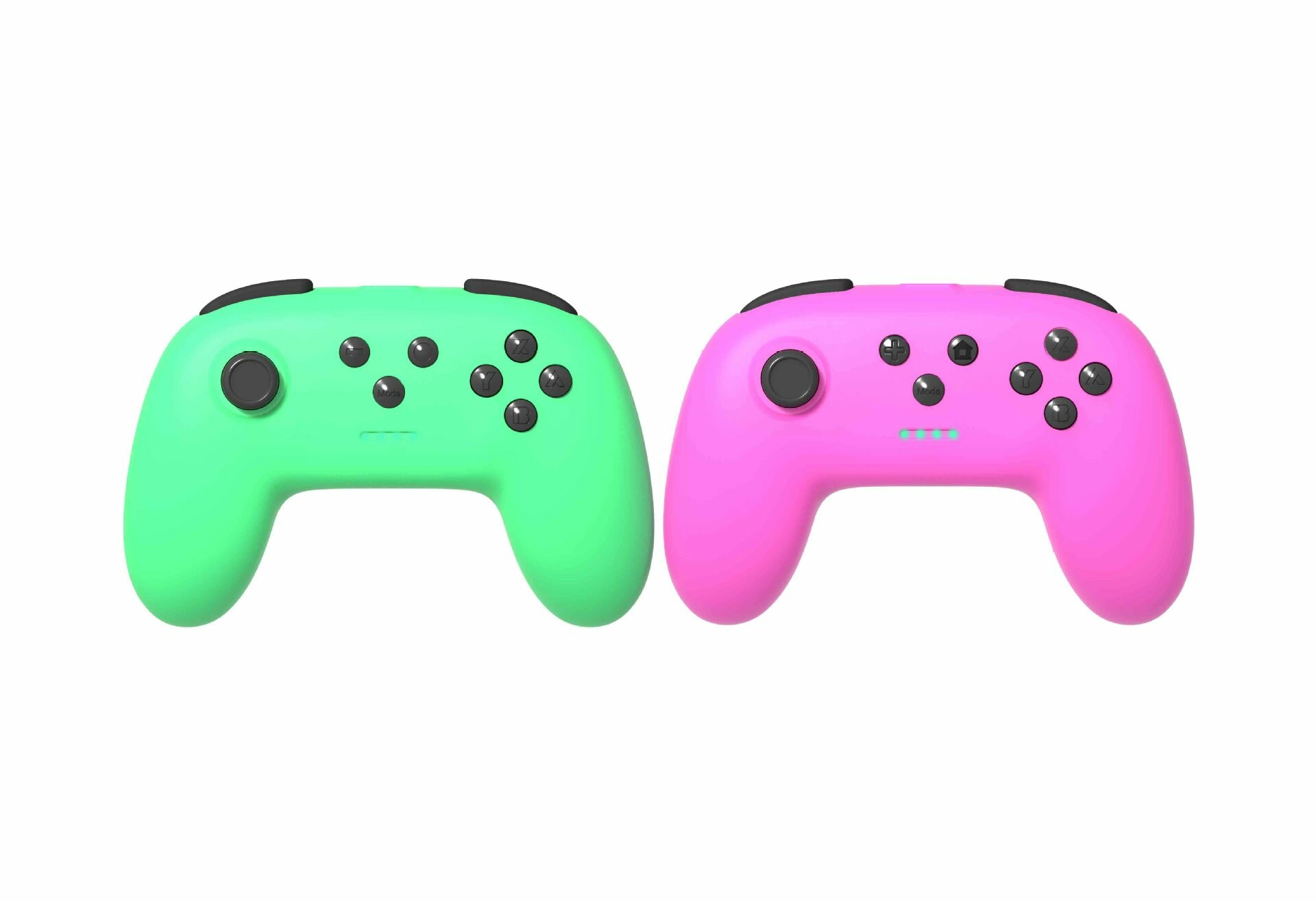 Игровой контроллер Switch Pro, беспроводной, Bluetooth, двойной вибро, зеленый/розовый