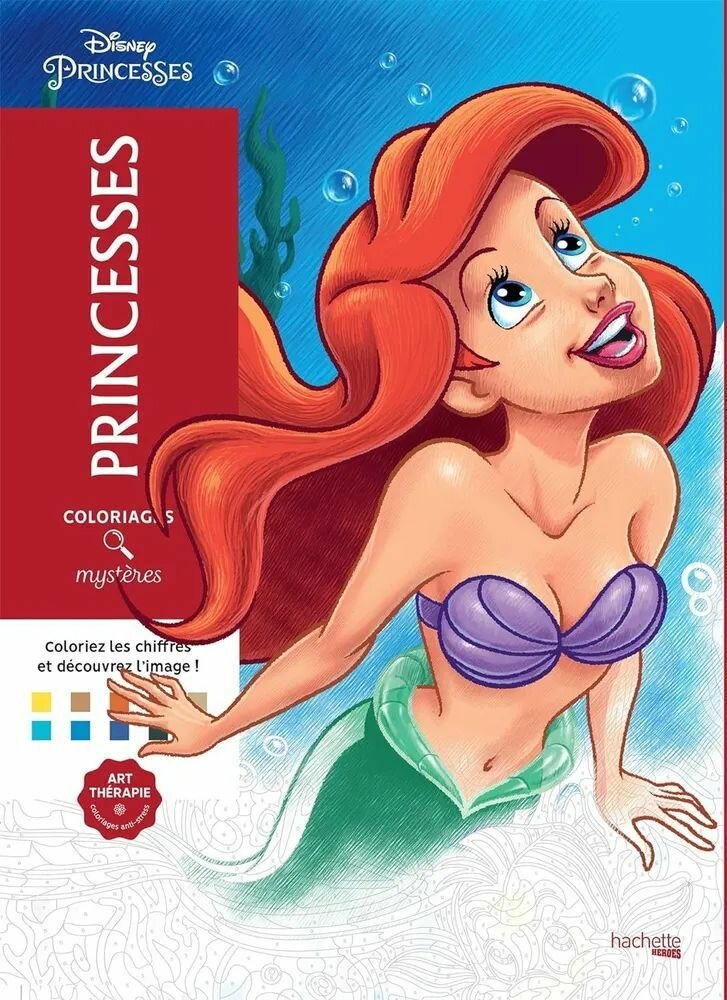 Раскраска по номерам Coloriages mysteres Disney - Princesses - Принцессы Дисней - Русалочка, 128стр. - 2019457156 Франция