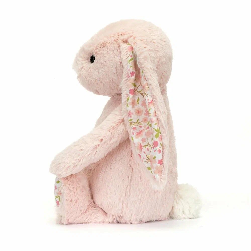 Pink Bonnie rabbit, floral-eared rabbit, creative soothing doll, cute，