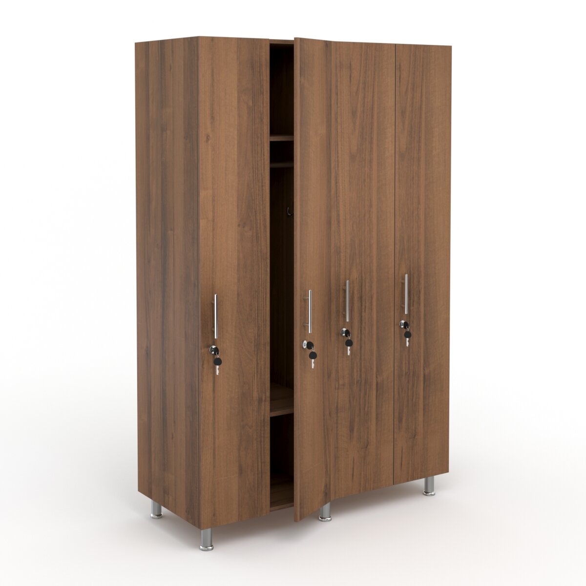 Шкаф для раздевалок 4х-секционный, Орех. Производитель товара - компания Westcom.