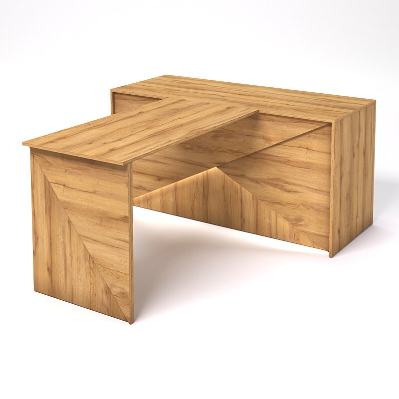 Стол руководителя №2 с приставкой брифингом, Дуб Золотистый. Производитель товара - компания Westcom.