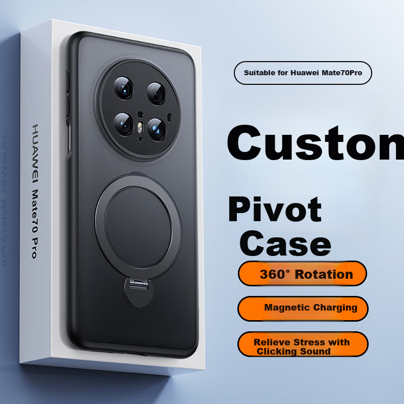 Mofi 360° Rotating Stand Case for Huawei Mate 70 Pro, Mate 70 Protective Cover Pro+ Full Coverage Lens Silicone Magnetic Adsorption Ultra-thin Anti-drop Business Enjoyment Edition
