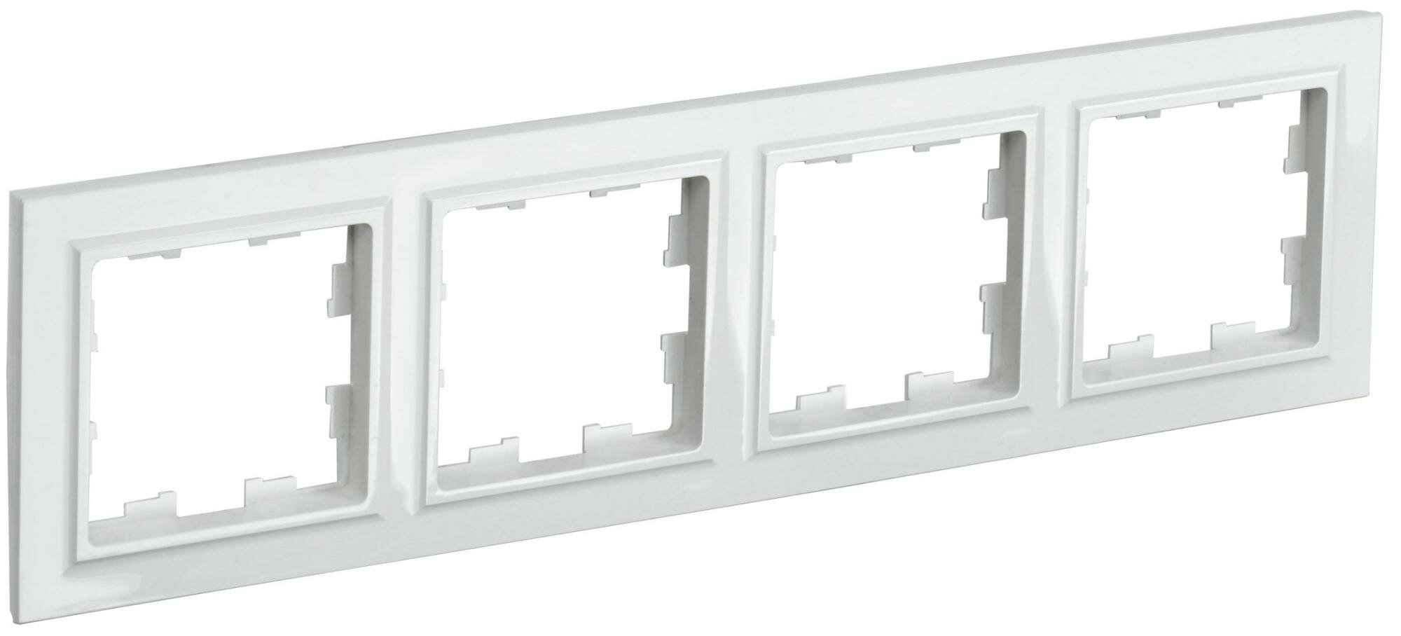 IEK BRITE Рамка 4-мест. РУ-4-БрБ бел, BR-M42-K01