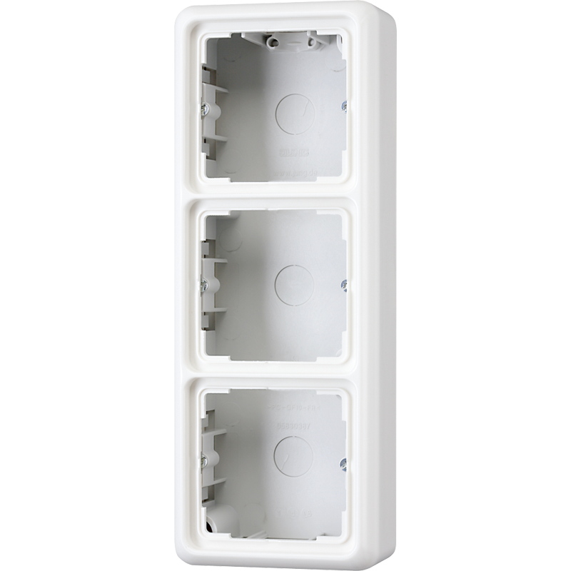 JUNG CD 500/CD plus Белая Коробка для накладного монтажа 3-ая с рамкой, CD583AWW