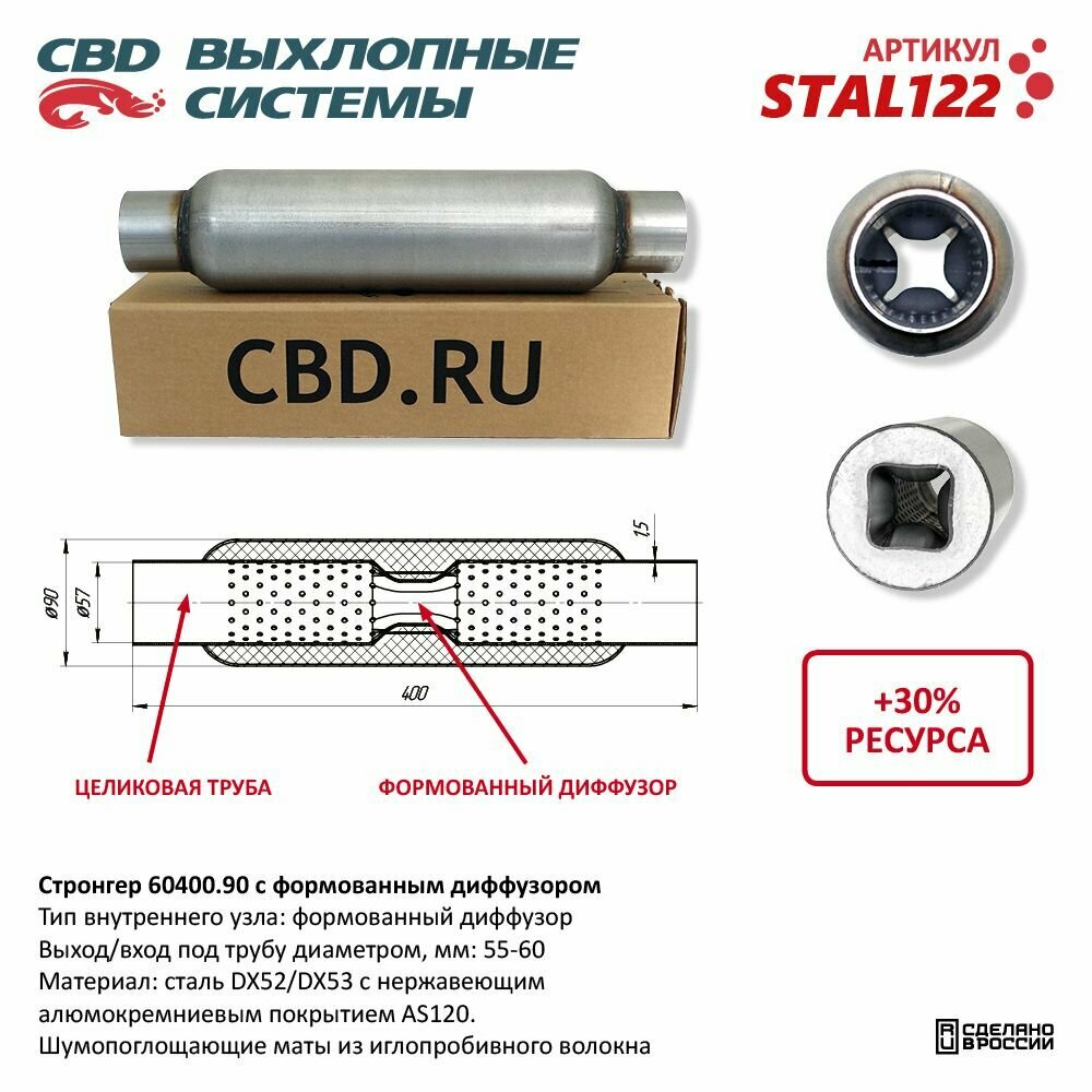 Стронгер 60400.90 с перфорированным диффузором. CBD. STAL122