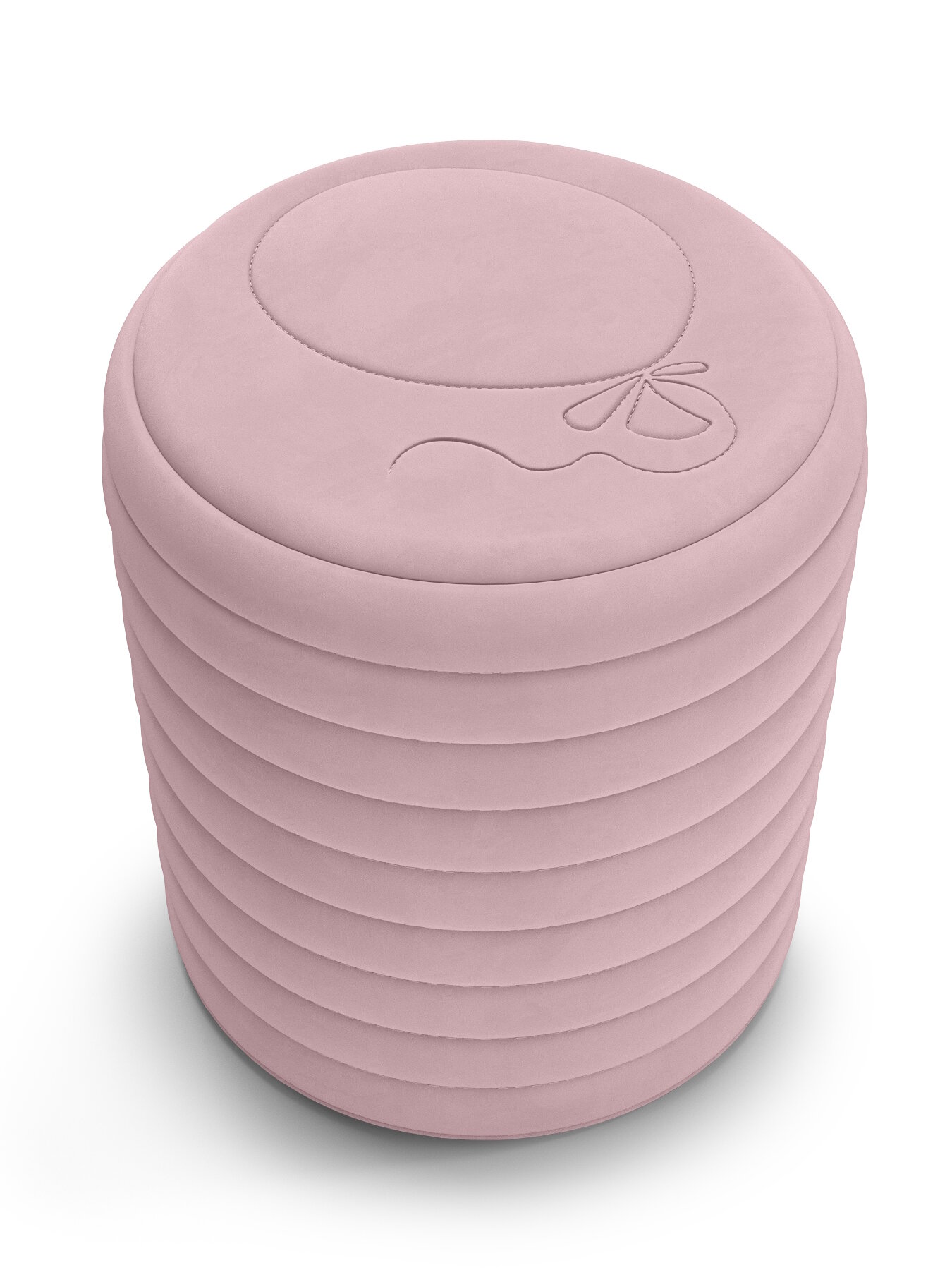 Пуфик круглый для прихожей и спальни "ART-005" 40х40х43, розовый велюр