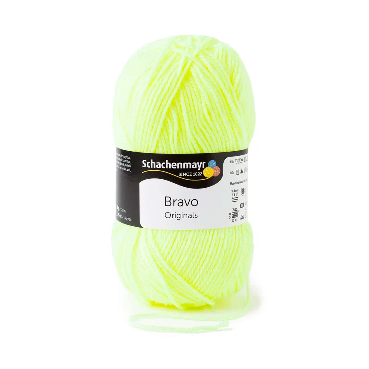 Bravo /Браво/ пряжа Schachenmayr Originals, MEZ, 9801211 (08232, neon gelb (неоновый желтый), желтый)
