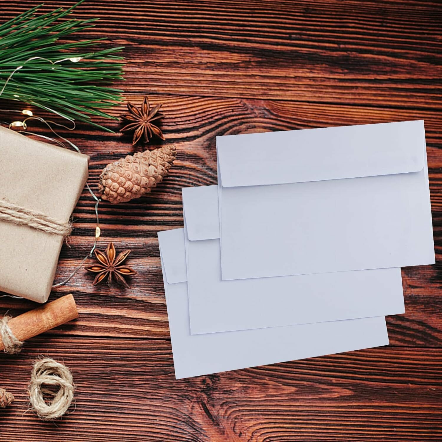 Конверт, крафт-бумага, формат А7, двойной клей, белый