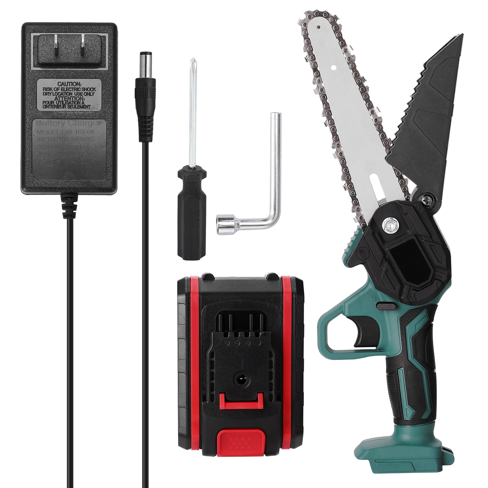 Портативная мини-электрическая пила для обрезки деревьев, 21 В, 1200 мАч, небольшая ручная цепная пила для дома.