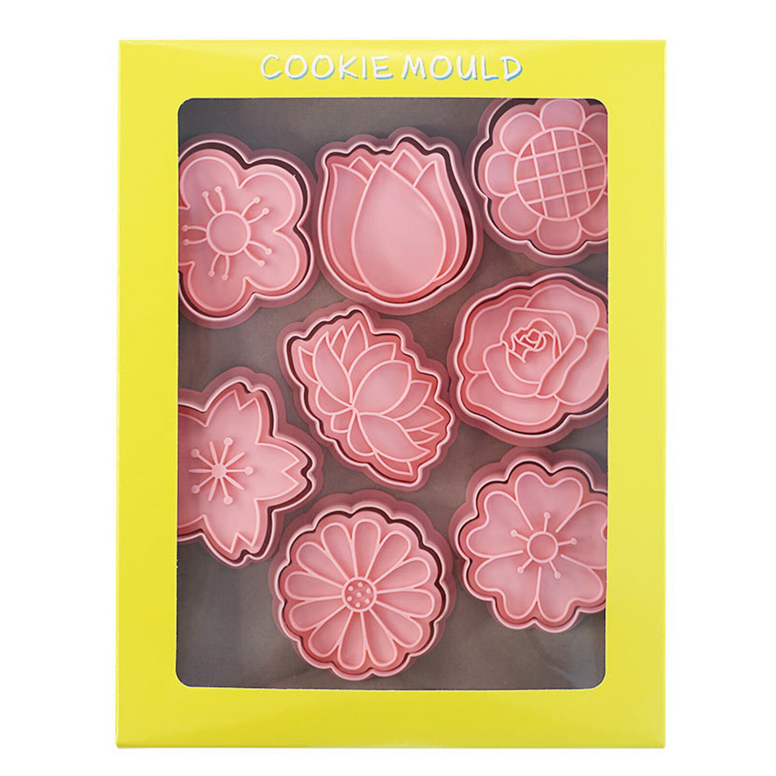 8 Штук DIY Формочка Для Печенья В Форме Цветка PP Материал 3D Прессованные Формочки Для Печенья Набор Форм Для Печенья Подарок Любителю Выпечки