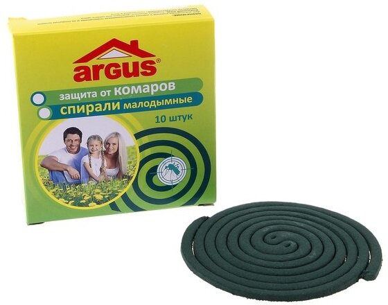 Спираль ARGUS "Защита", от комаров, отпугивание, малодымная, 10 штук