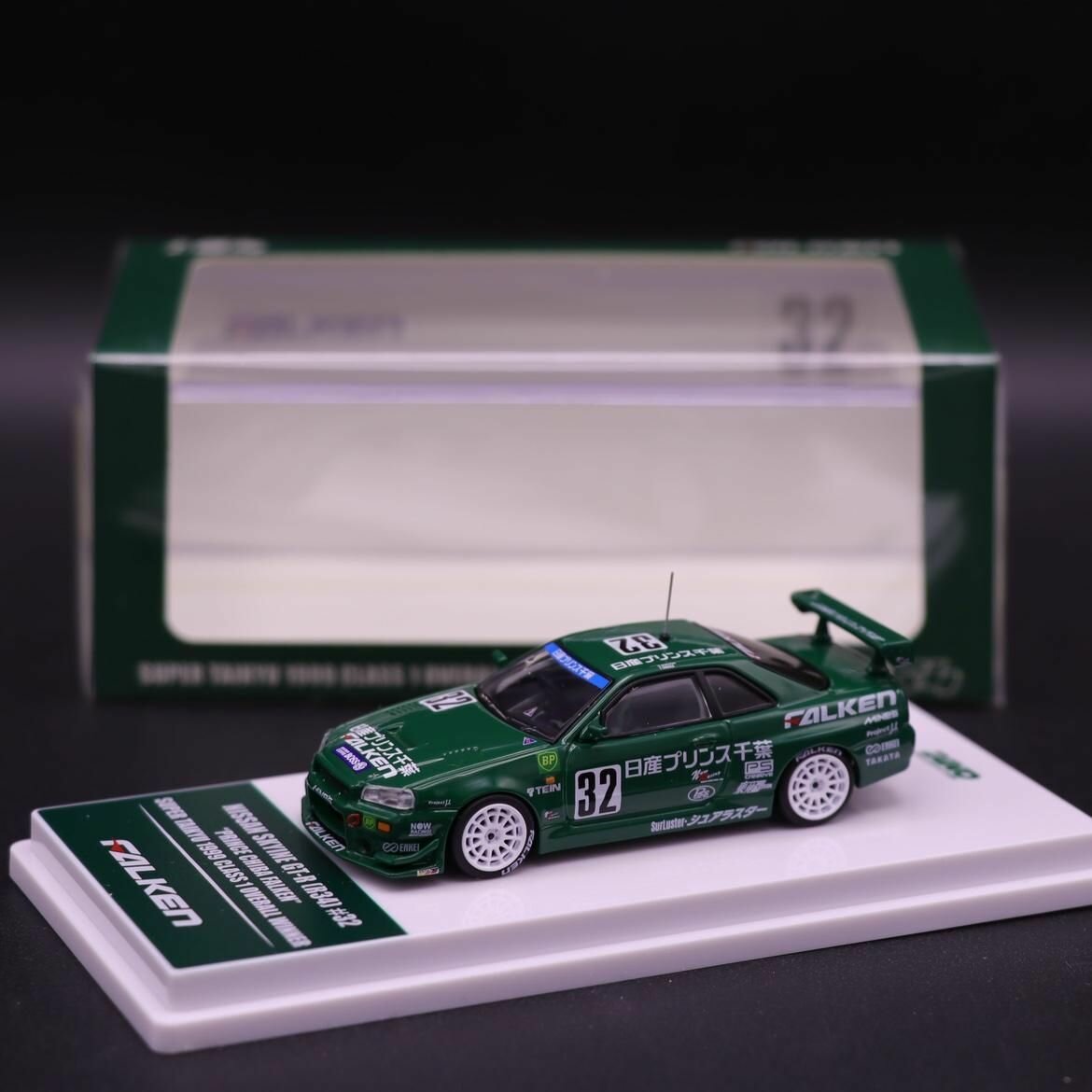 Машинка INNO 1/64 INNO NISSAN SKYLINE GT-R (R34) #32 PRINCE CHIBA FALKEN Die-cast Alloy Car Model Collection Gift
