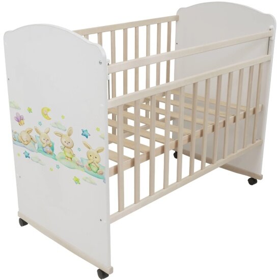 Кроватка Indigo My Dream массив березы натуральный-белый Подушечки