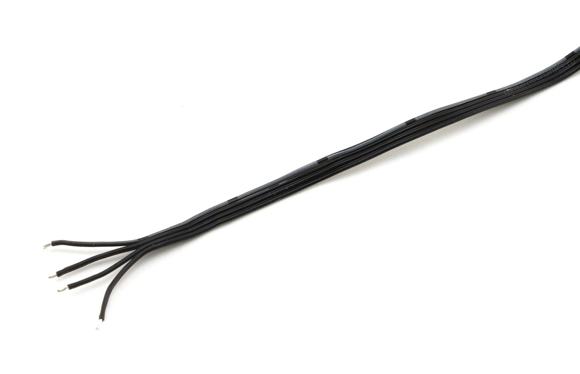 Кабель для ремонта наушников, силиконовая изоляция, плоский, 4 х 30AWG, 0.8 x 3.2 мм, чёрный, 1м (на отрез)