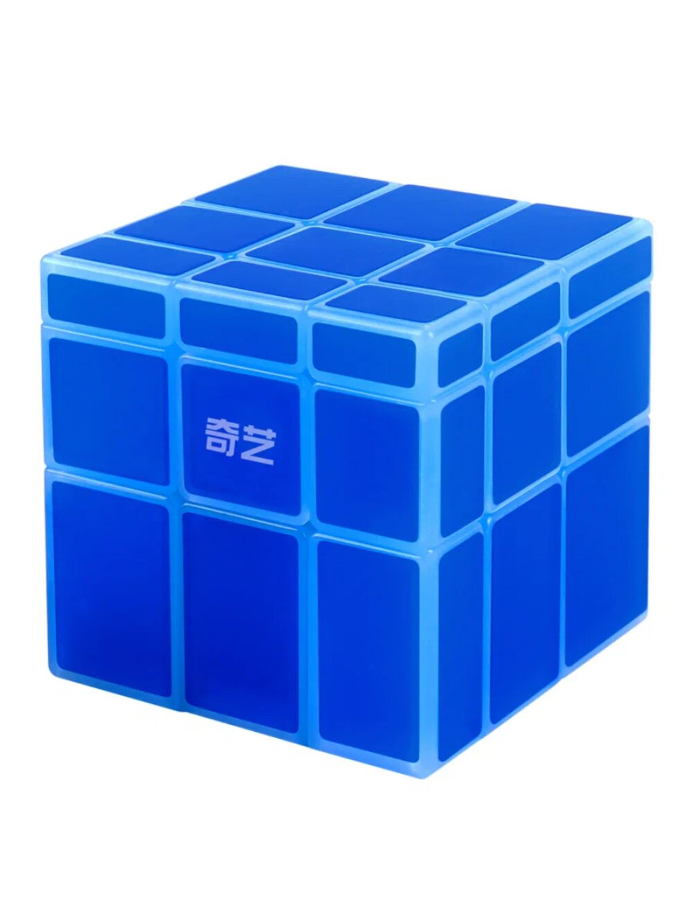 Кубик Рубика зеркальный QiYi (MoFangGe) Mirror 3x3 Luminous Blue, светится в темноте