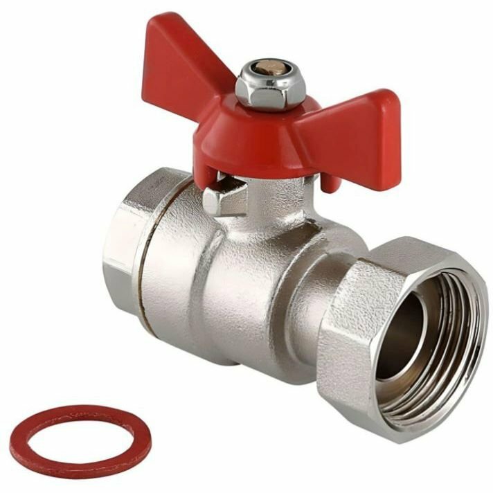 Кран шаровой латунный Vieir VERS55 1 дюйм хром для водоснабжения прямой зажимной гайкой