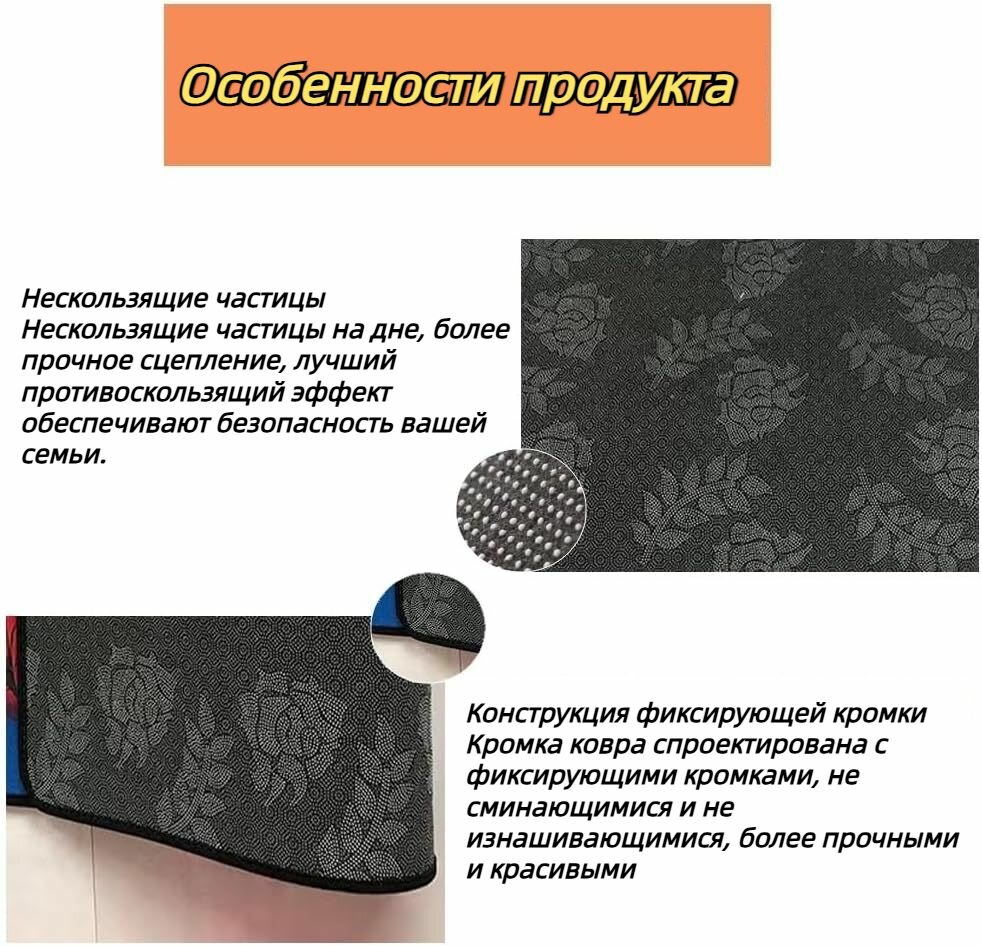 Детский ковер с принтом Майнкрафт, прямоугольный, мягкий, для детской комнаты и гостиной, размер 60x90 см — фото 1