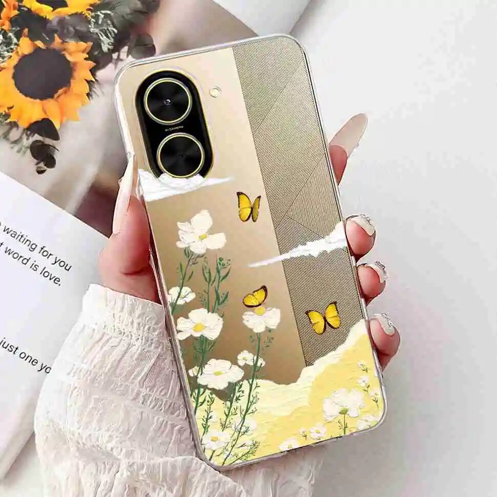 Силиконовый чехол с цветами для Xiaomi POCO C71 4G, цвет 621