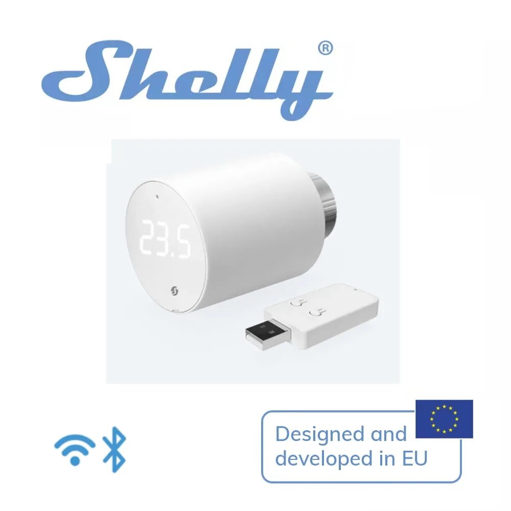 Shelly BLU TRV Wi-Fi термостатический клапан радиатора