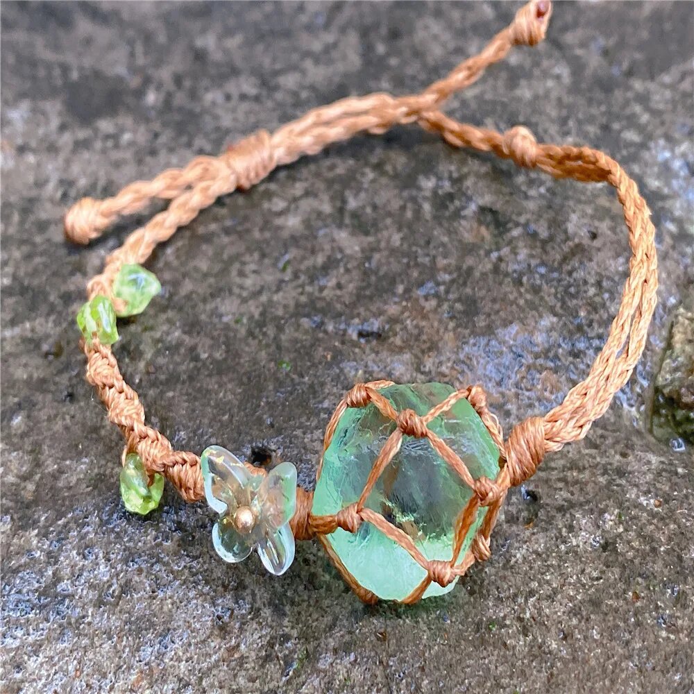Браслет из флюорита, плетение, цвет Fluorite bracelet