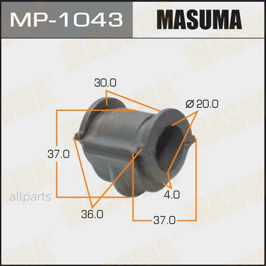 MASUMA MP-1043 втулка стабилизатора переднего центр!\ Nissan Almera N16 1.5/1.8 00>