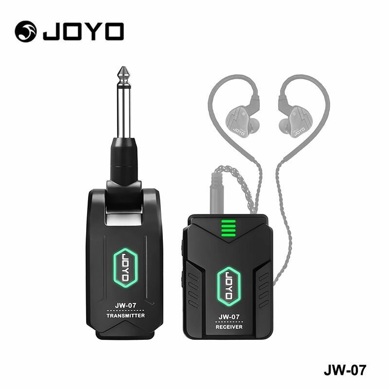 JOYO JW-07 2.4G беспроводная система внутриушного мониторинга с низкой задержкой, передатчик и приемник для наушников, поддержка 12 банков каналов