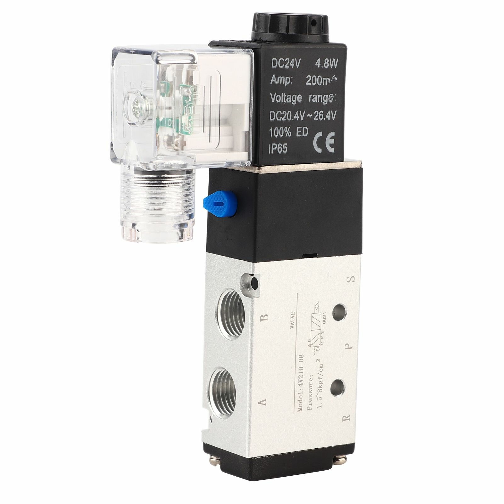 Электромагнитный пневматический клапан 4V210-08, 2 положения, 5 портов, DC 12/24 В