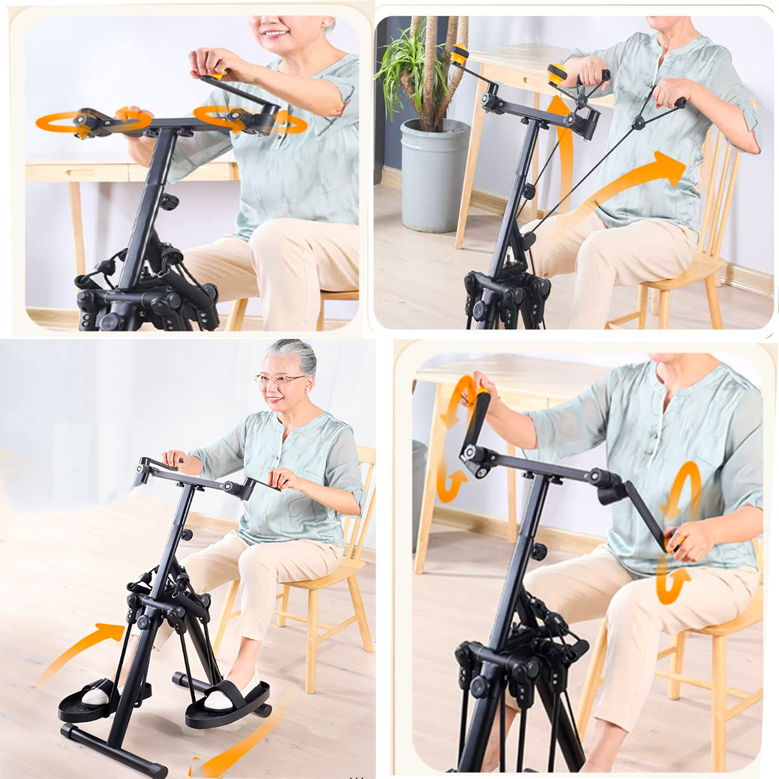 Тренажер реабилитационный, для пожилых, 360°, 3 режима, черный