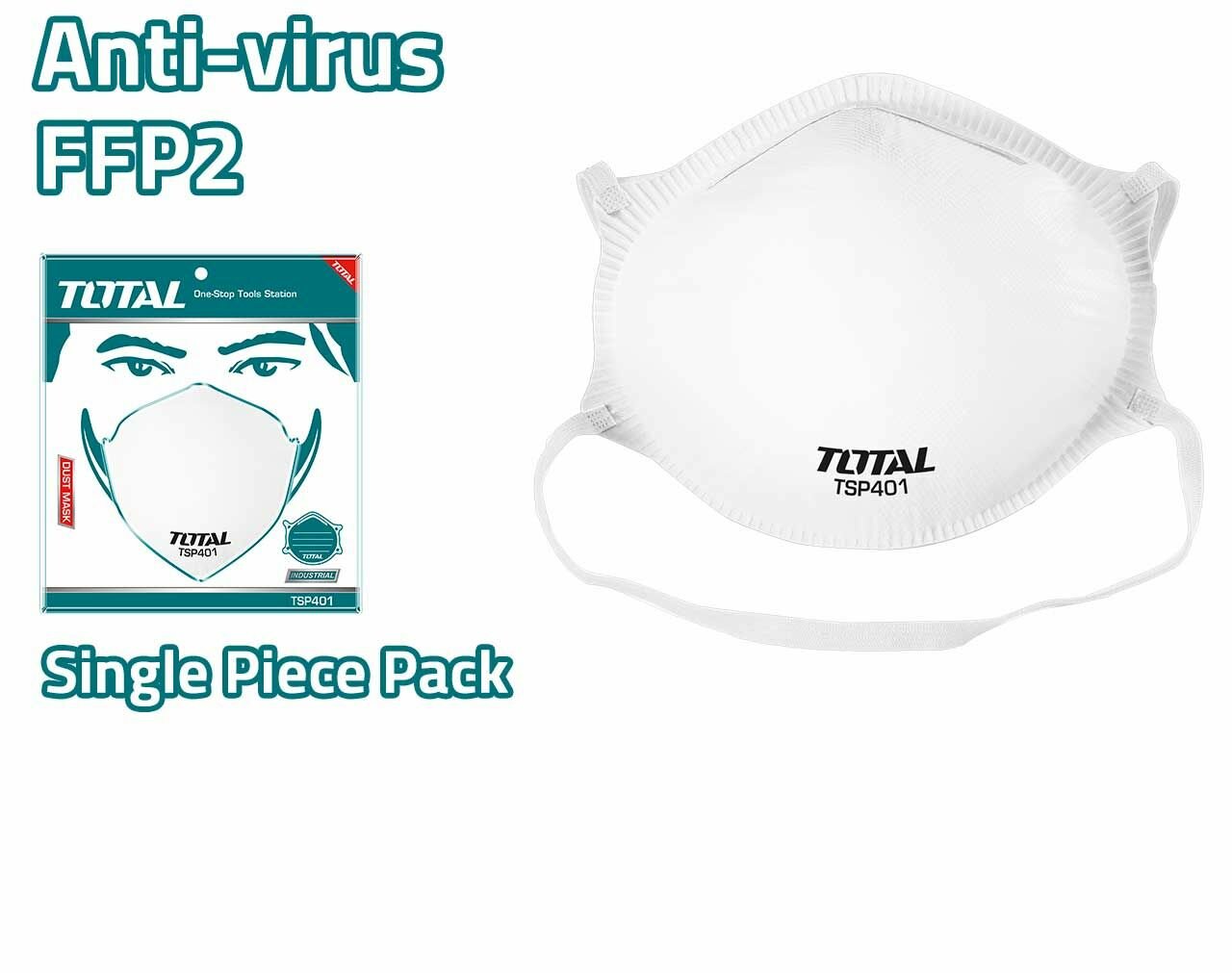 Респираторная маска анти-вирус , класс защиты: ФФП2 , TOTAL TSP401