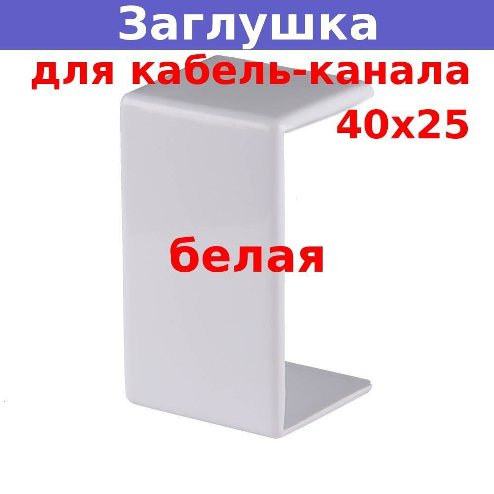Заглушка для кабель-канала РуВинил АБС-пластик 40х25 (белая)